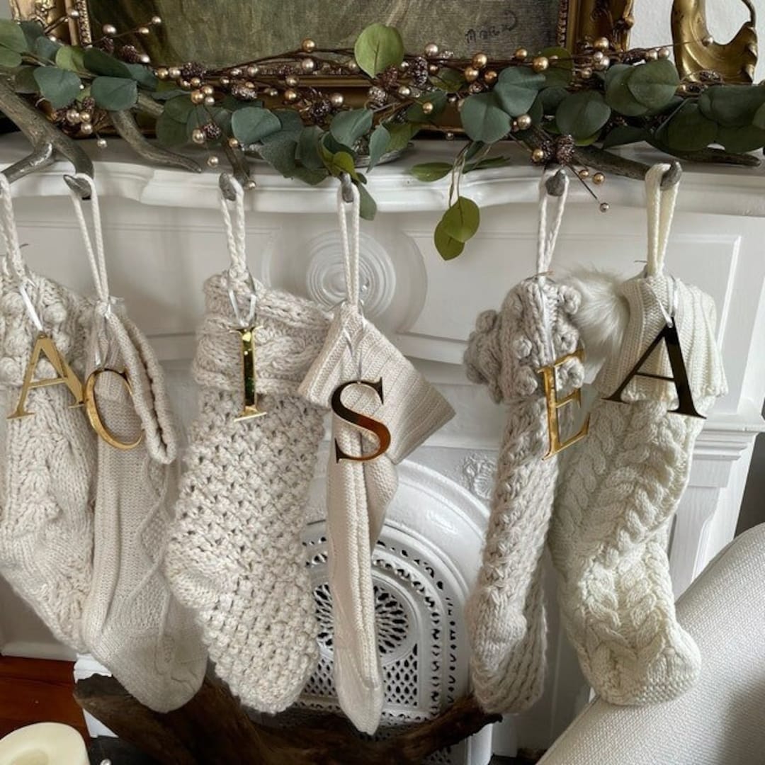Initial Letter Christmas Stocking Ornament: Choose Serif or Cursive ...