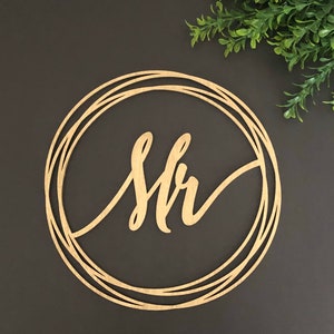 Mr and Mrs Chair Signs, Round Wedding Signs, Head Table Decoration ...