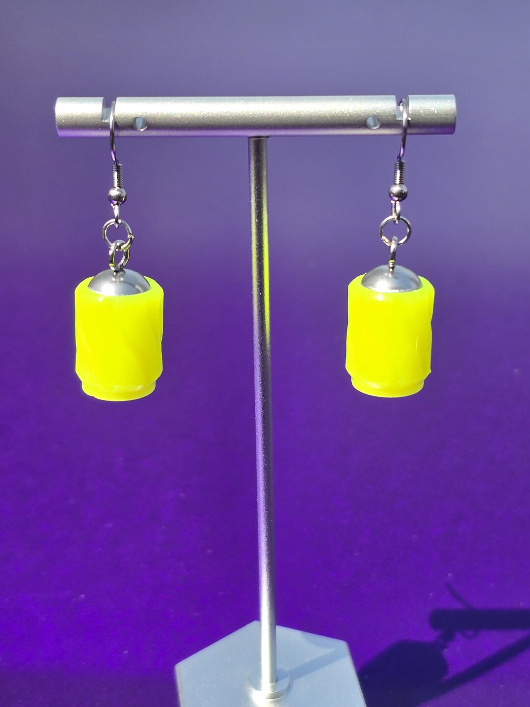 Glow in the Dark Barrel Valve Stem Cap Earrings Yellow - Etsy