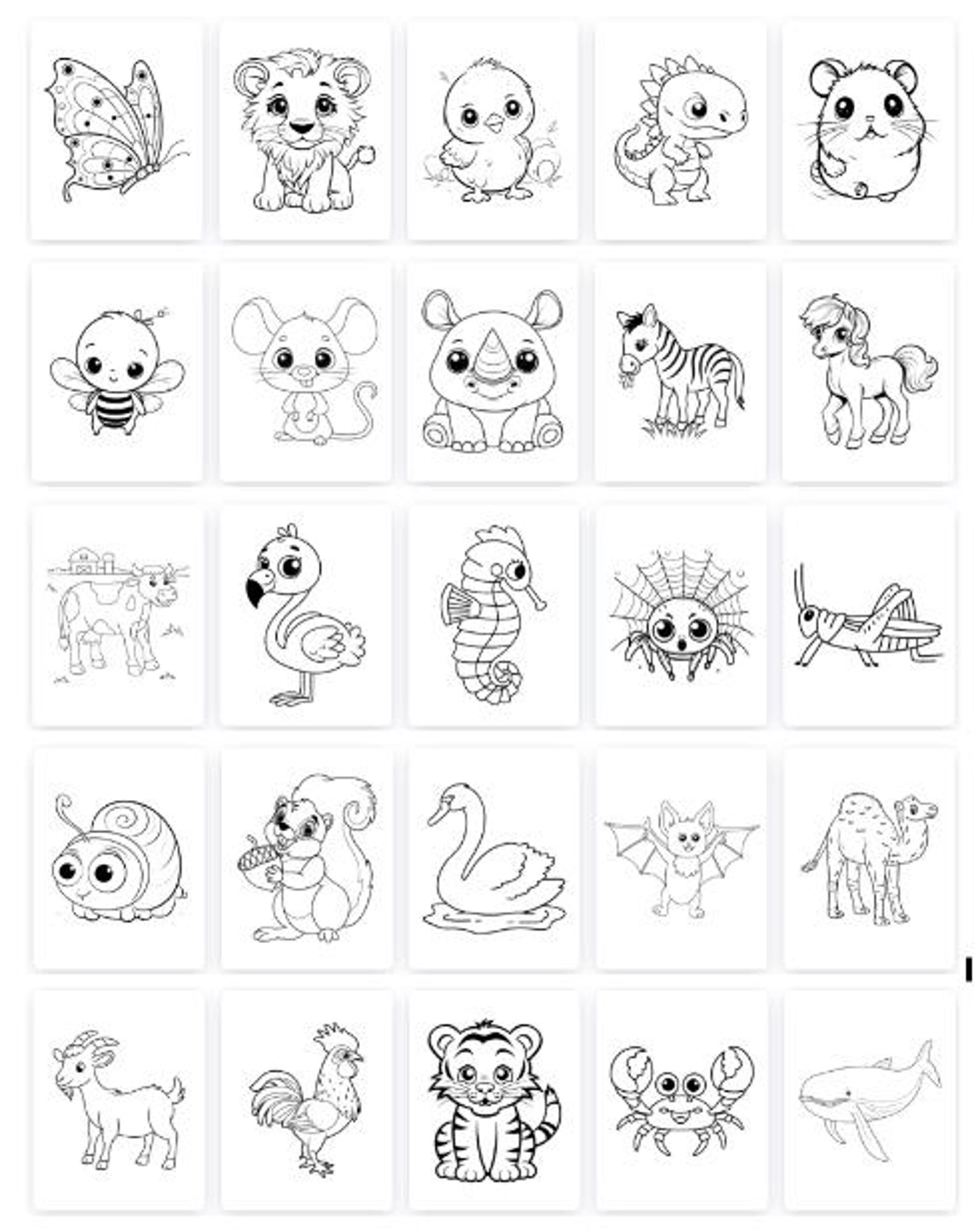 50 Downloadable/printable Animal and Insect Toddler Coloring Pages - Etsy