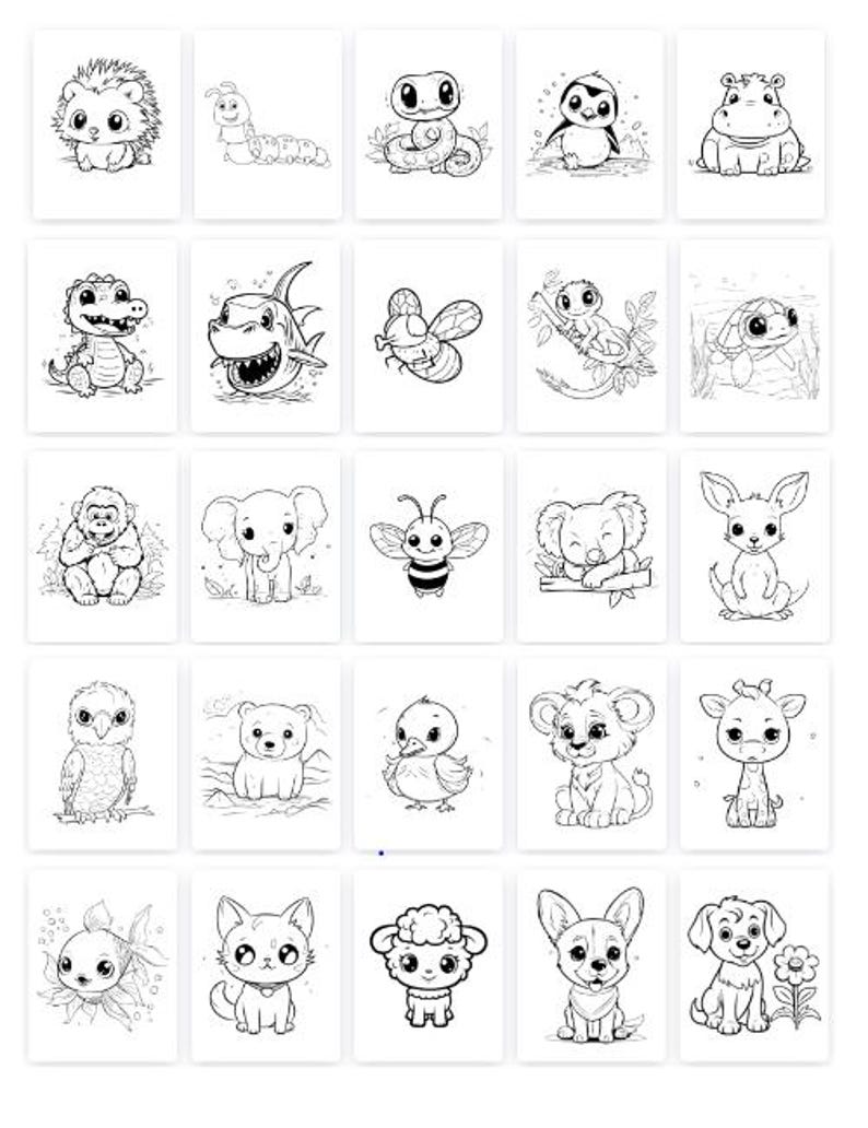 50 Downloadable/printable Animal and Insect Toddler Coloring Pages - Etsy