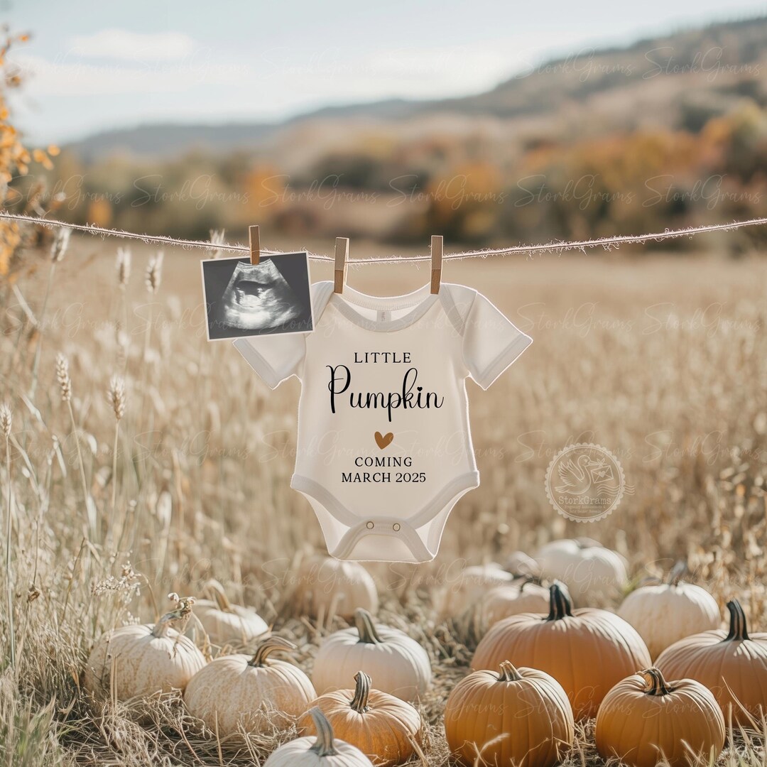 Fall Baby Announcement Digital Gender Neutral Simple Minimalist ...