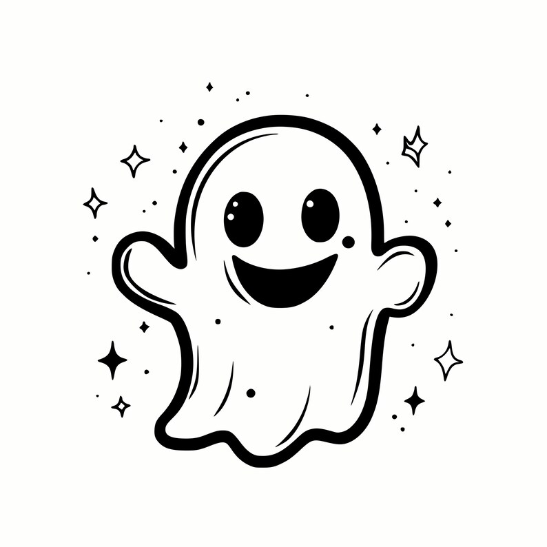 Happy Ghost SVG for Halloween - Etsy