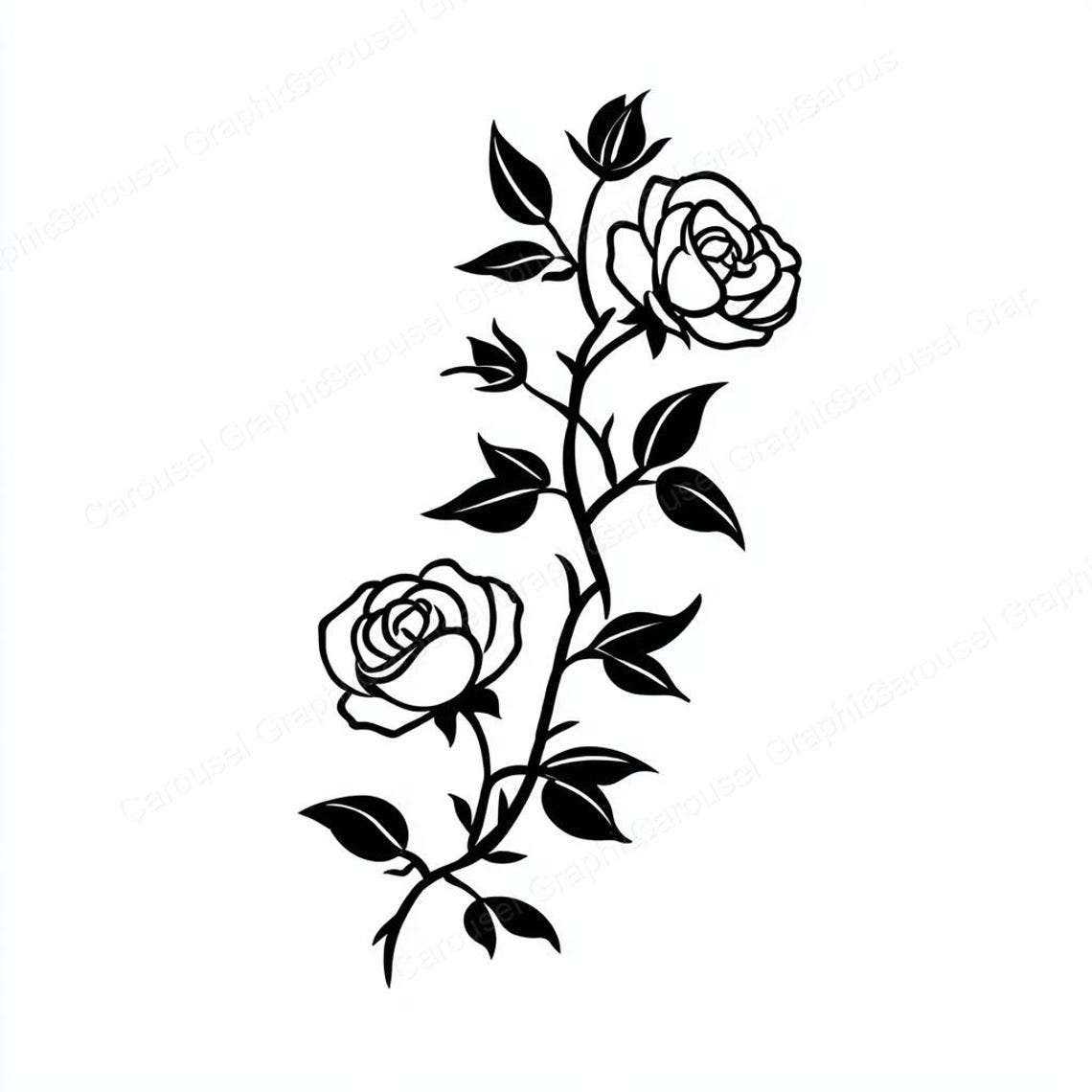 Rose Vine SVG and PNG for Cricut & Silhouette - Etsy