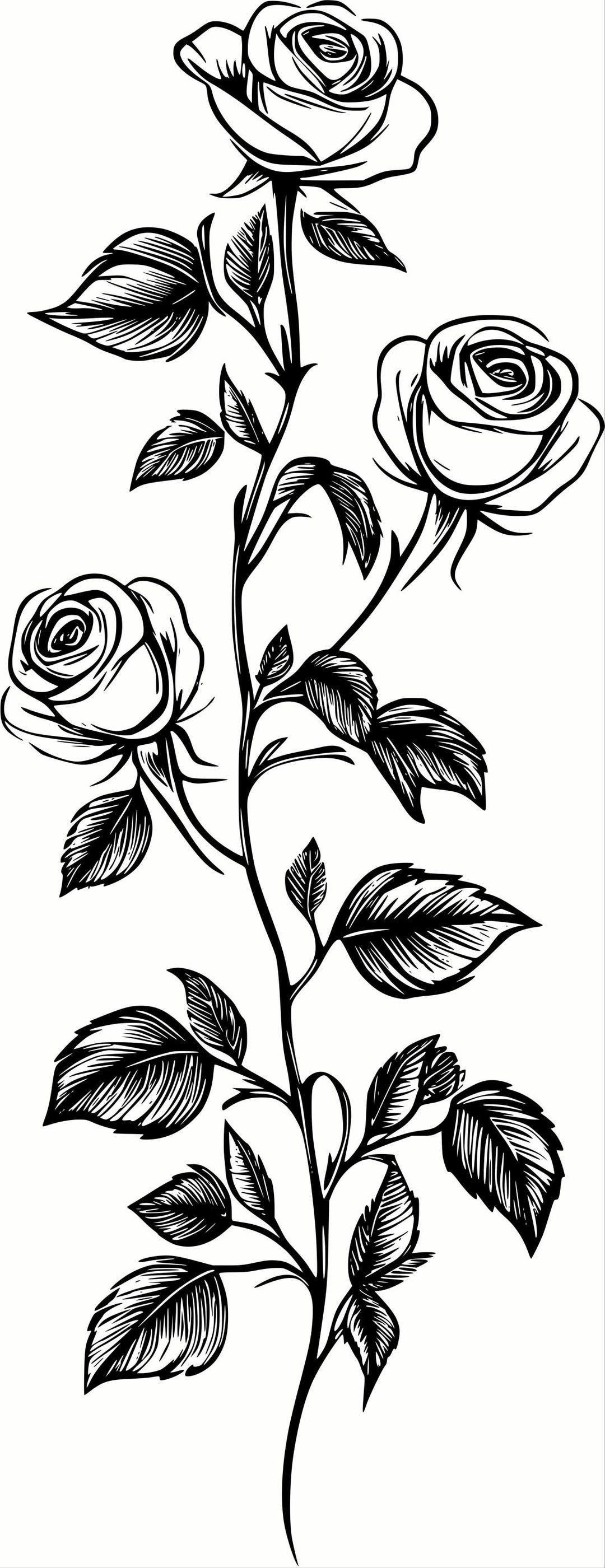 Rose Vine SVG - Etsy