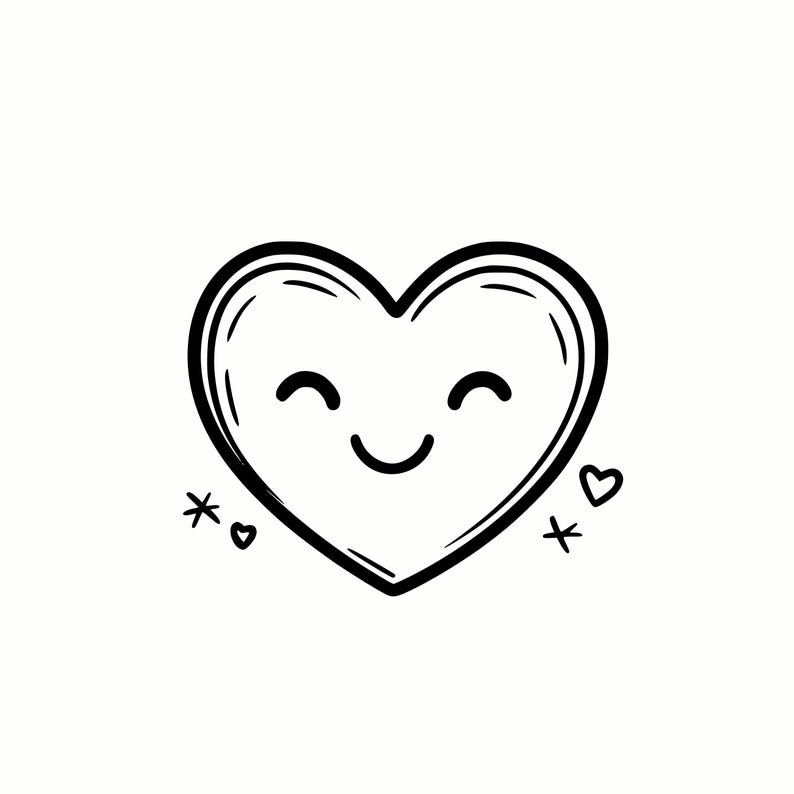 Heart Smiling SVG - Etsy