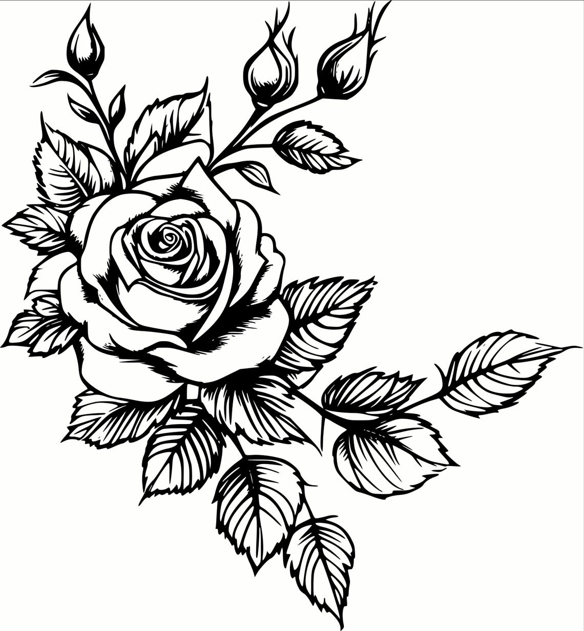 Rose SVG & PNG - Etsy