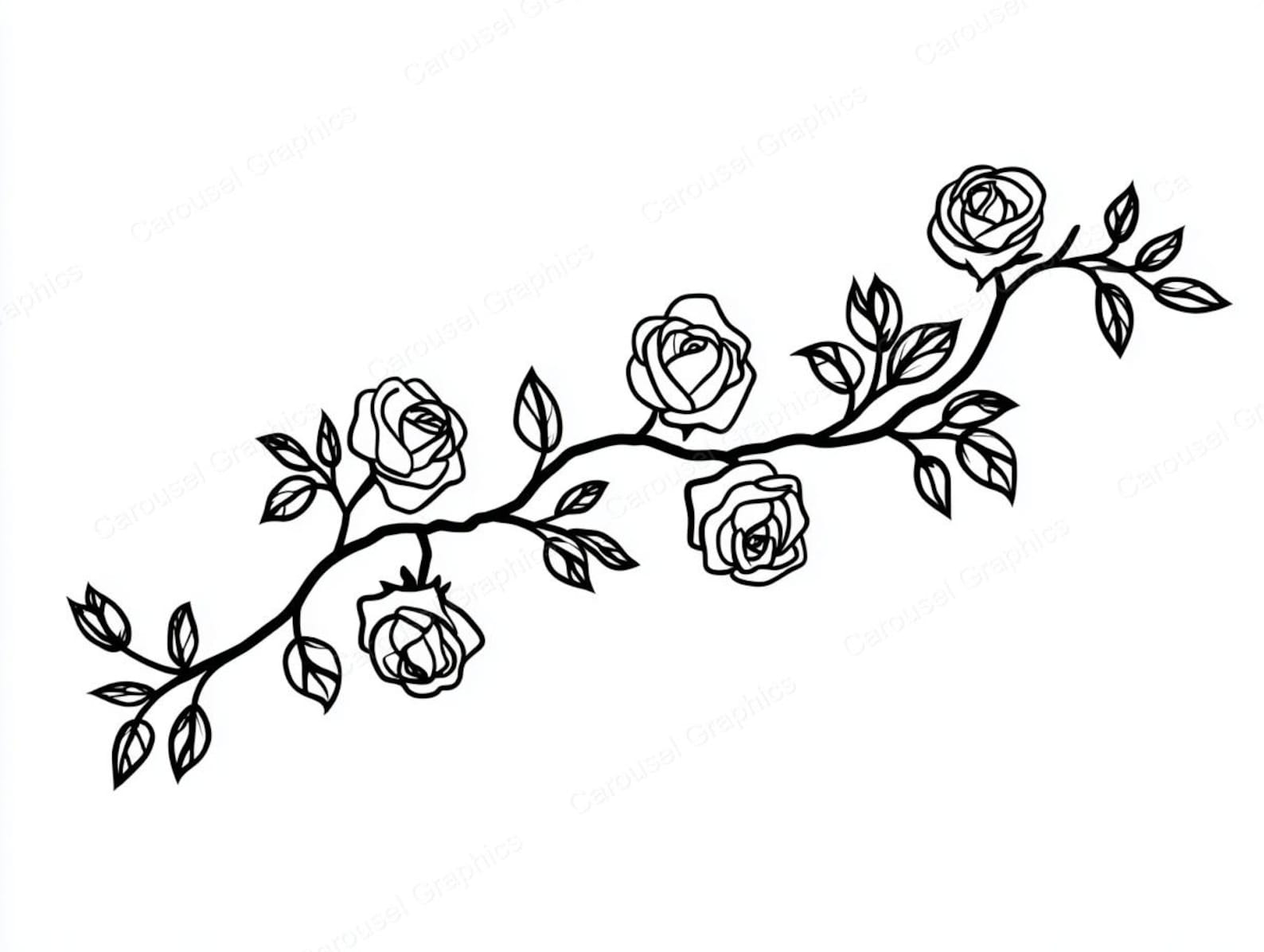 Rose Vine SVG and PNG - Etsy