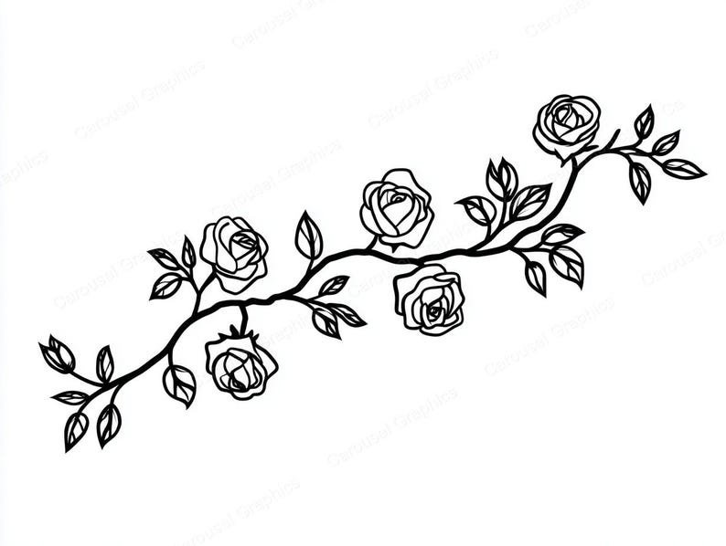 Rose Vine SVG and PNG - Etsy
