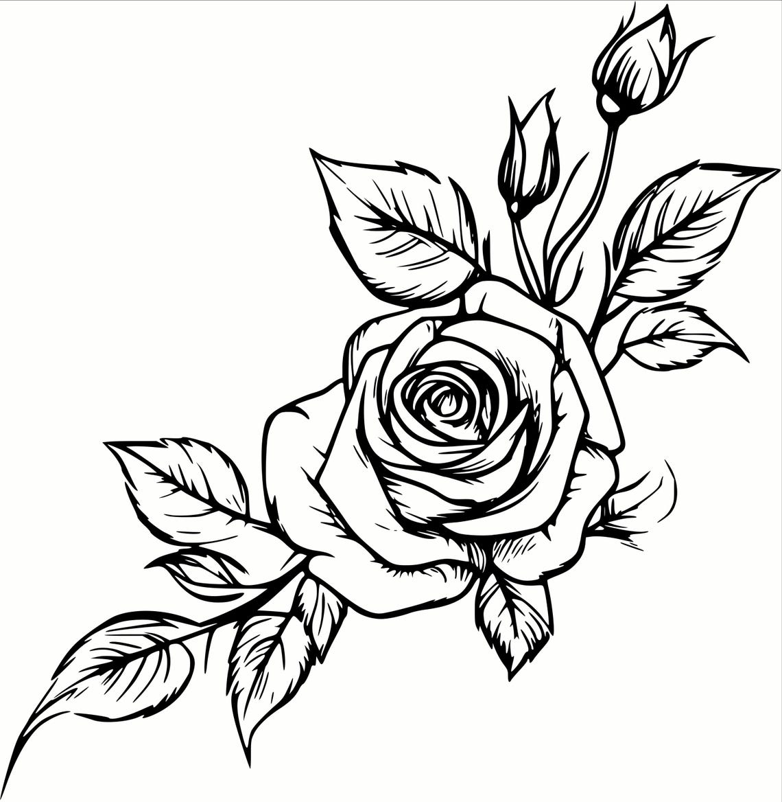 Rose SVG & PNG Graphic - Etsy