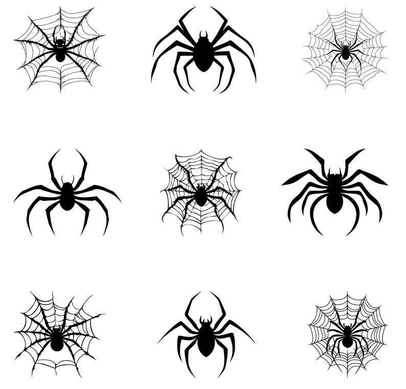 Spider SVG Halloween Bundle, 10 Svgs & Pngs - Etsy