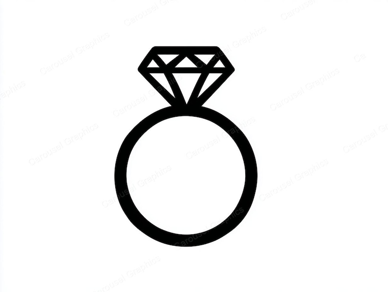 Diamond Engagement Ring SVG & PNG Cut Files - Etsy