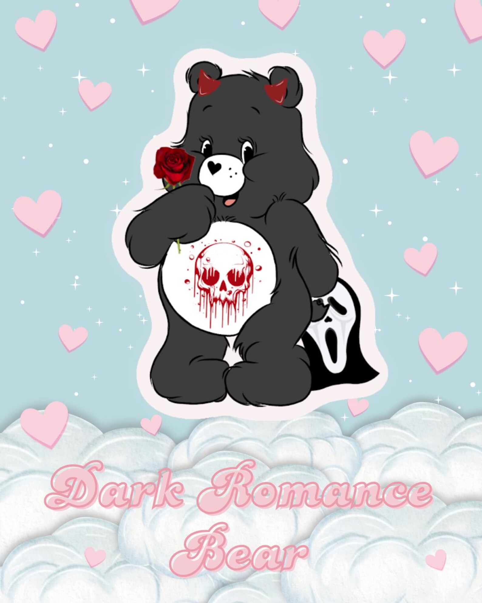 Dark Romance Care Bear, Masked Men, Kindle Sticker, Bookish Stickers ...