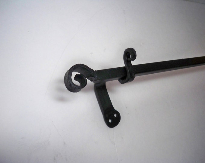 70 in Black Iron Rod Wrought Iron for Window 70 in With Sm Curl - Etsy