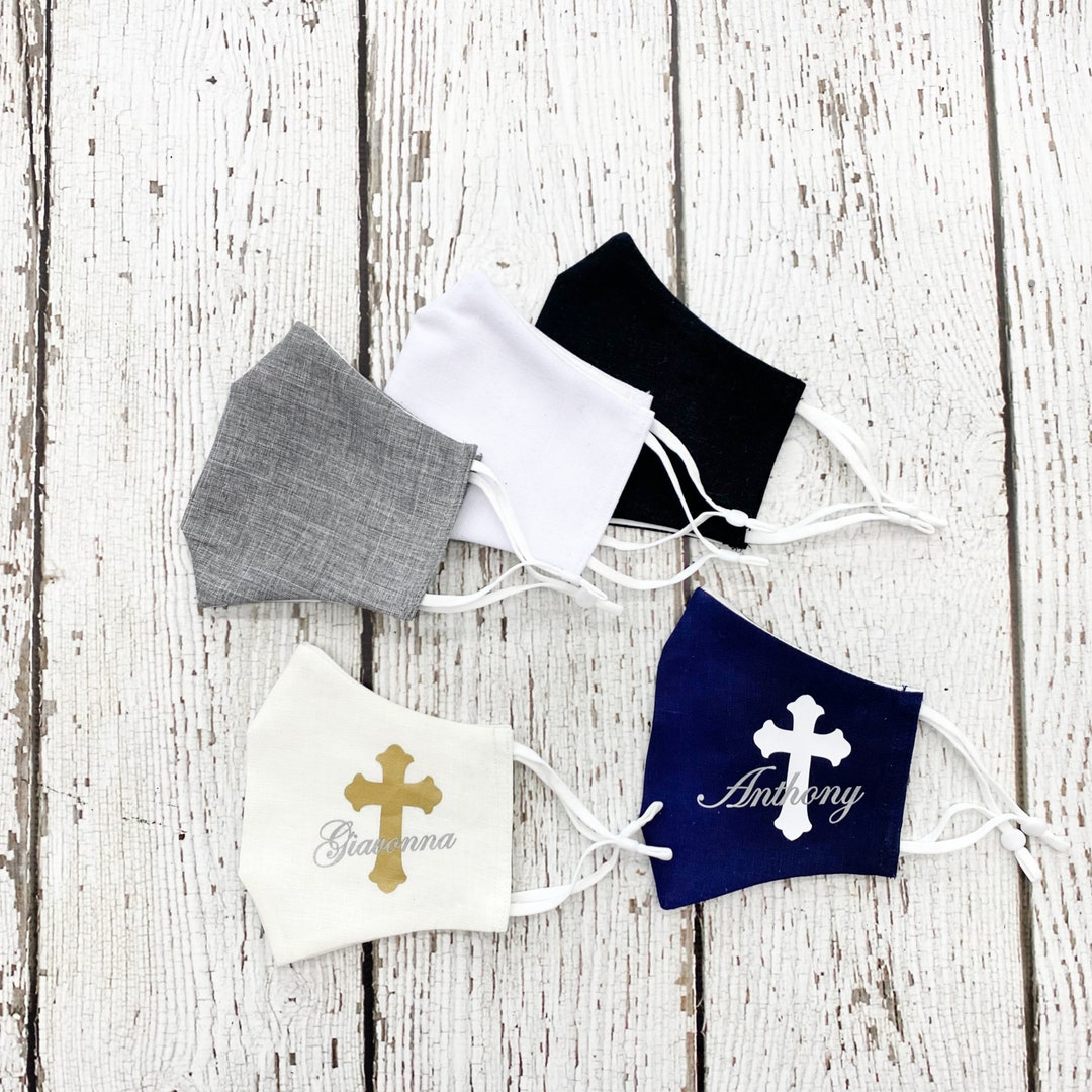 COMMUNION MASK/ Personalized/ Baptism/ Wedding / Reusable - Etsy
