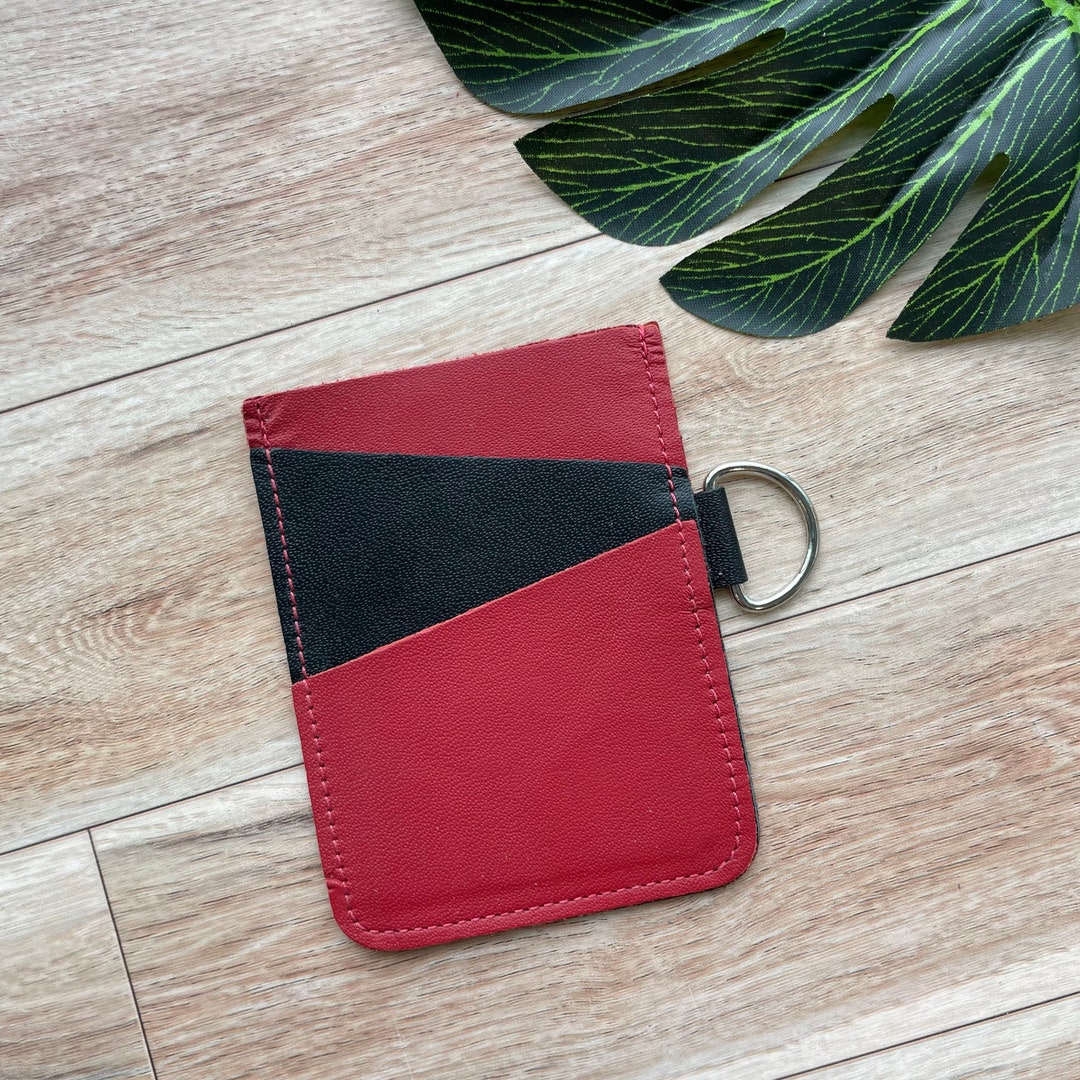 Leather Angular Card Holder With 3 Slots, Holds up to 12 Plastic Cards ...