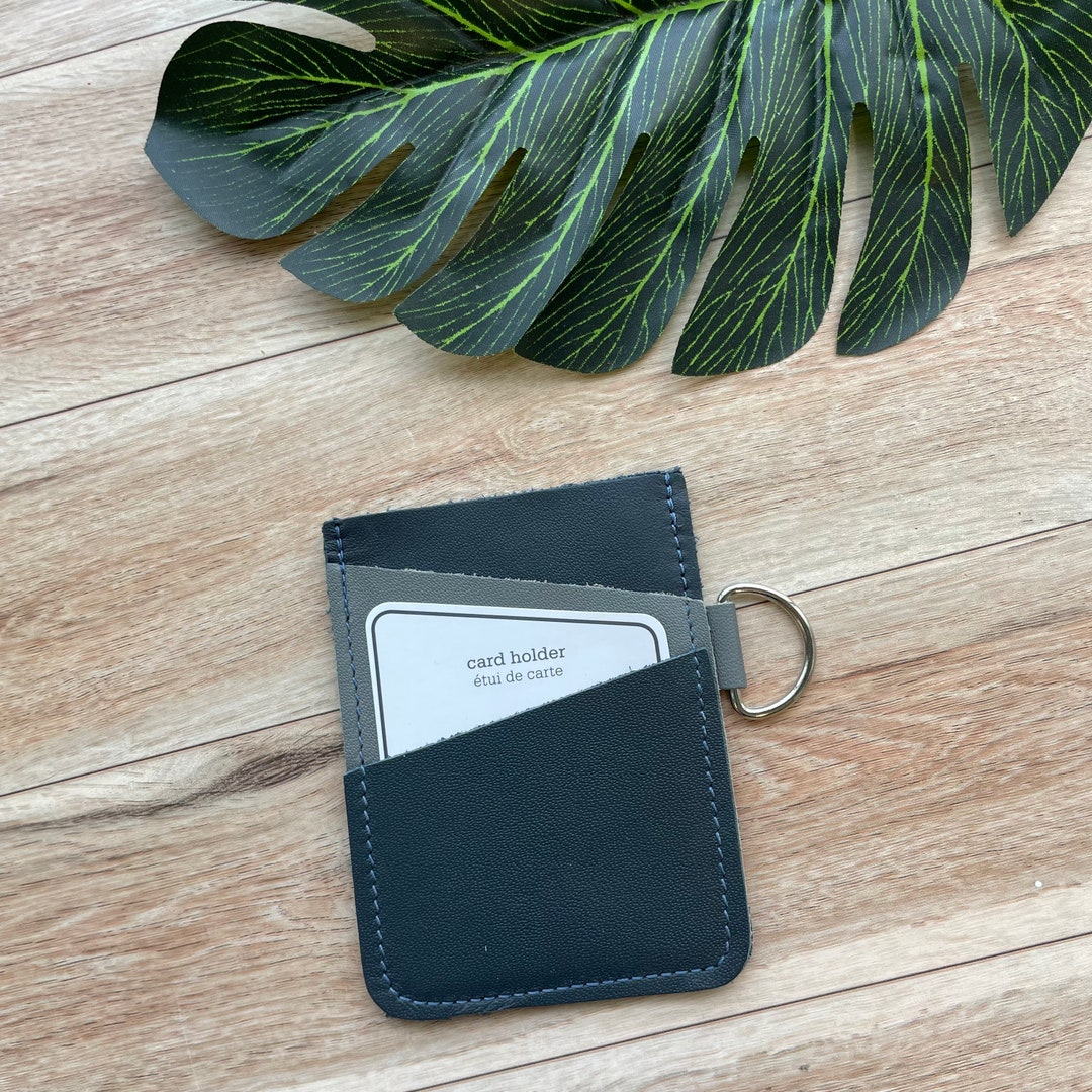 Leather Angular Card Holder With 3 Slots, Holds up to 12 Plastic Cards ...