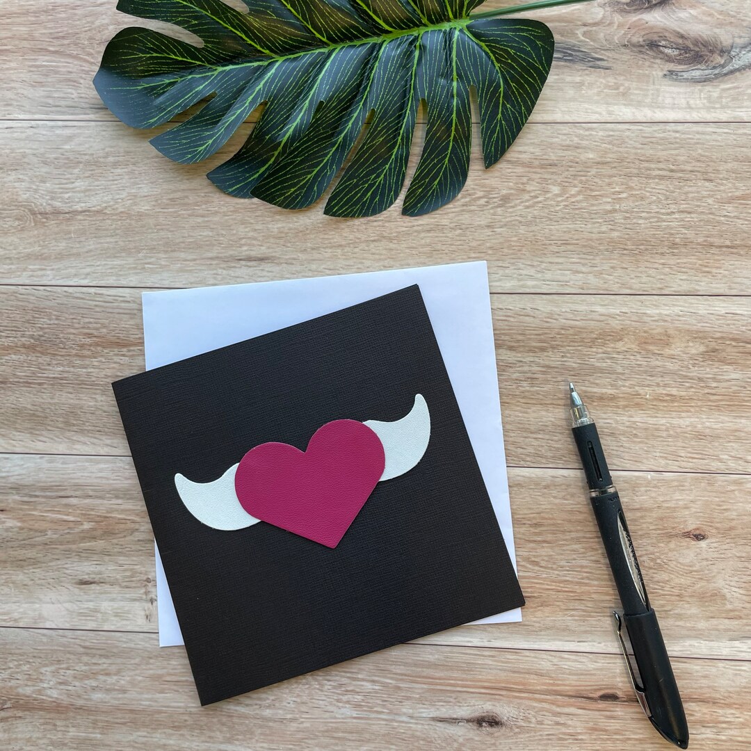 Flying Heart Card, Blank Inside, Card for Any Occasion, Handmade With ...