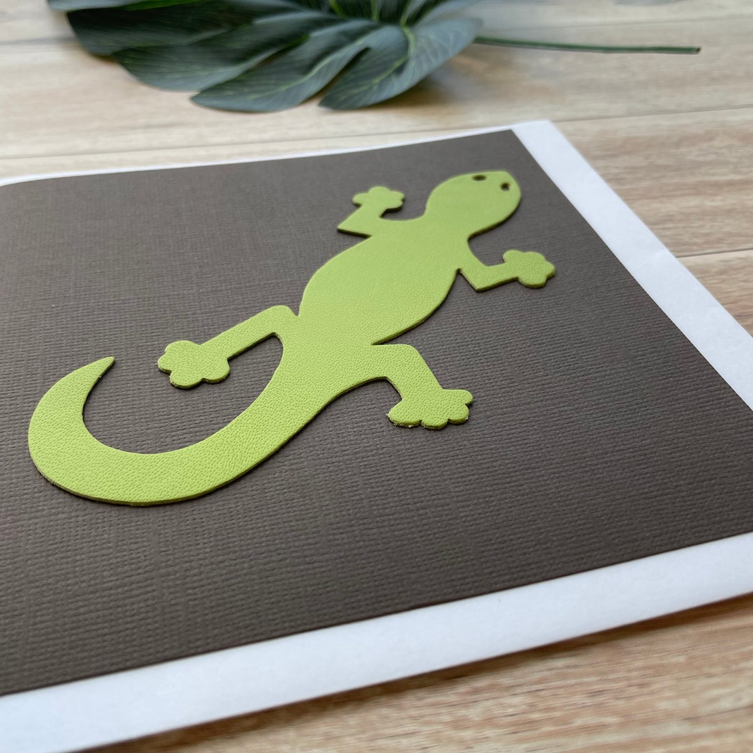 Leather Lizard Art Card: Handmade Blank Greeting Card - Etsy