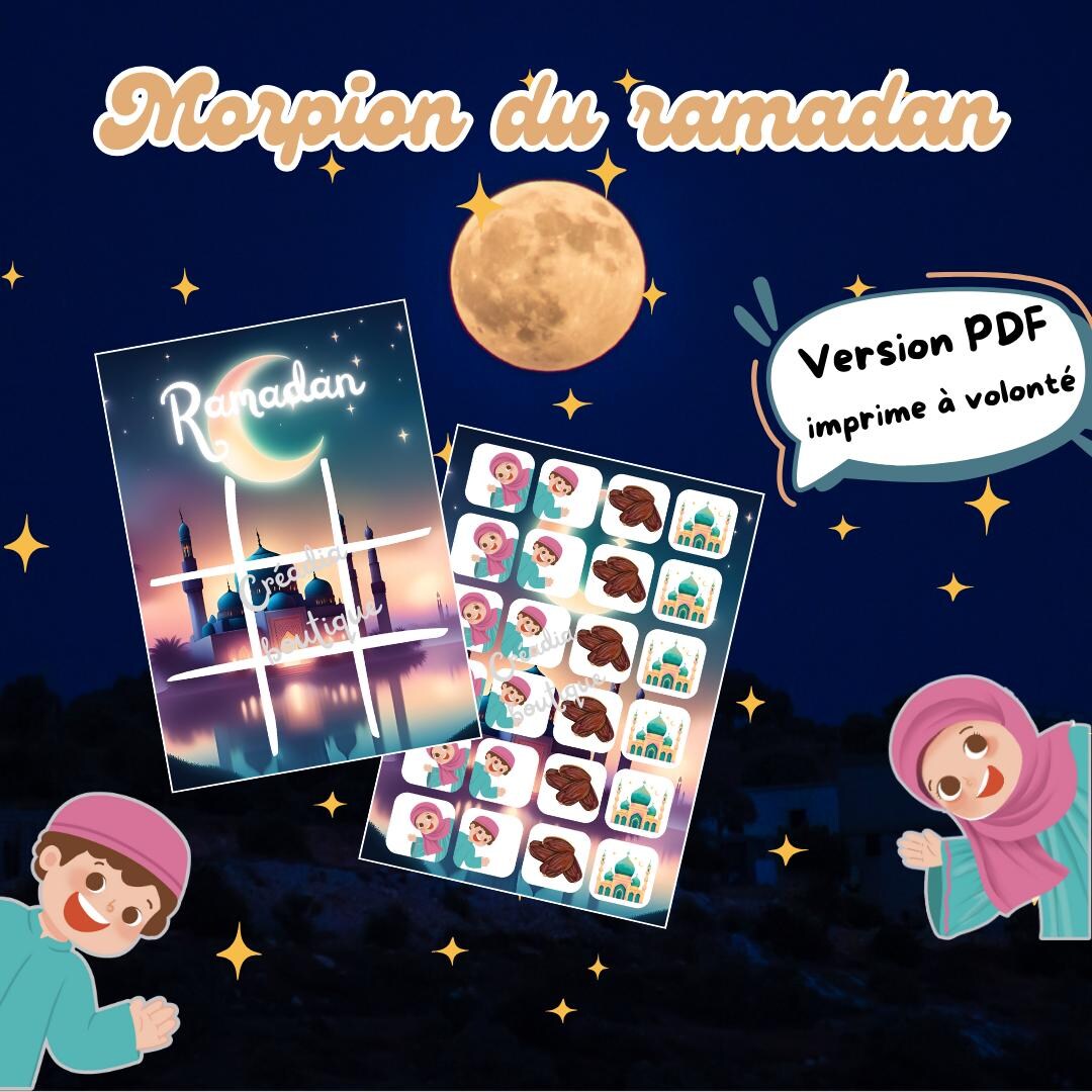 Ramadan Tic Tac Toe Game Ramadhan Play Keep Busy Islam Kids Gift ...