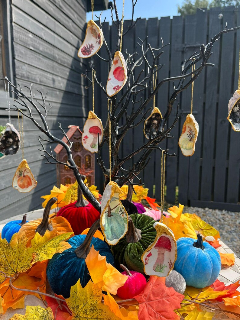 Hand Crafted Decorated Sea Shells Finished With Gold Leaf Paint Edging ...