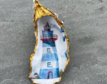 Hand Crafted Decorated Sea Shells Finished With Gold Leaf Paint Edging ...