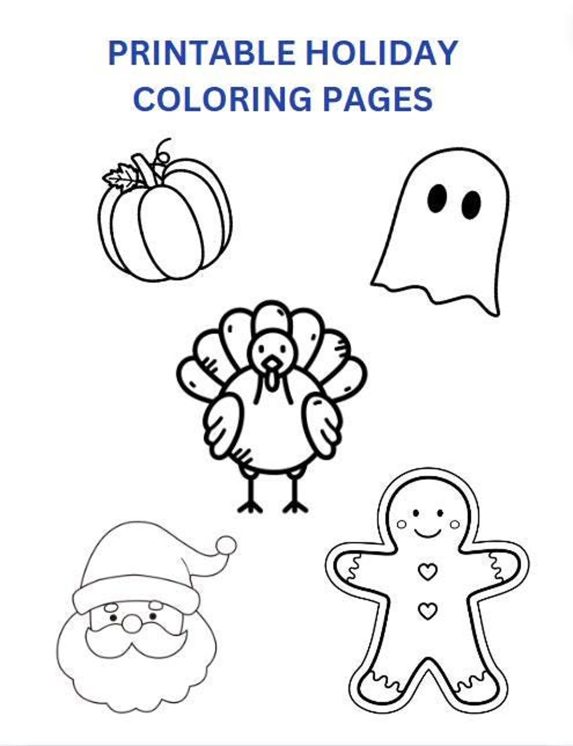 Printable Holiday Coloring Pages - Etsy