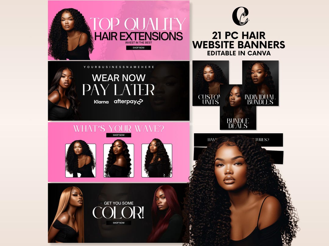 Hair Shopify Website Banner Template Wix Website Banner Shopify Luxury ...
