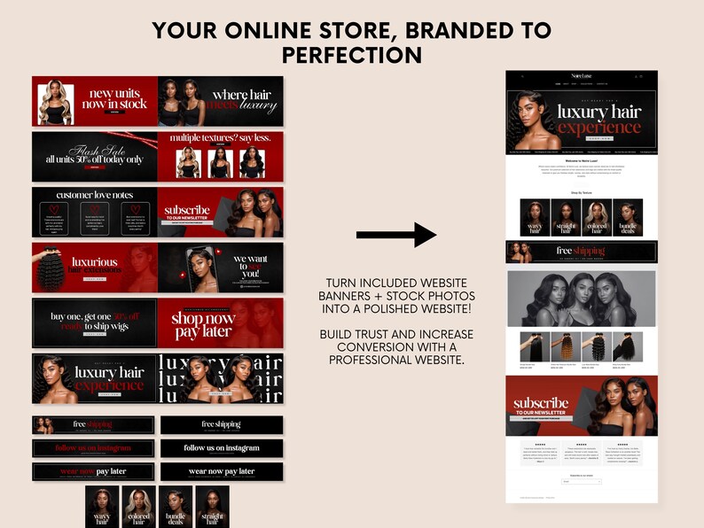 Hair Branding Kit DIY Branding Kit Social Media Branding Bundle Hair ...