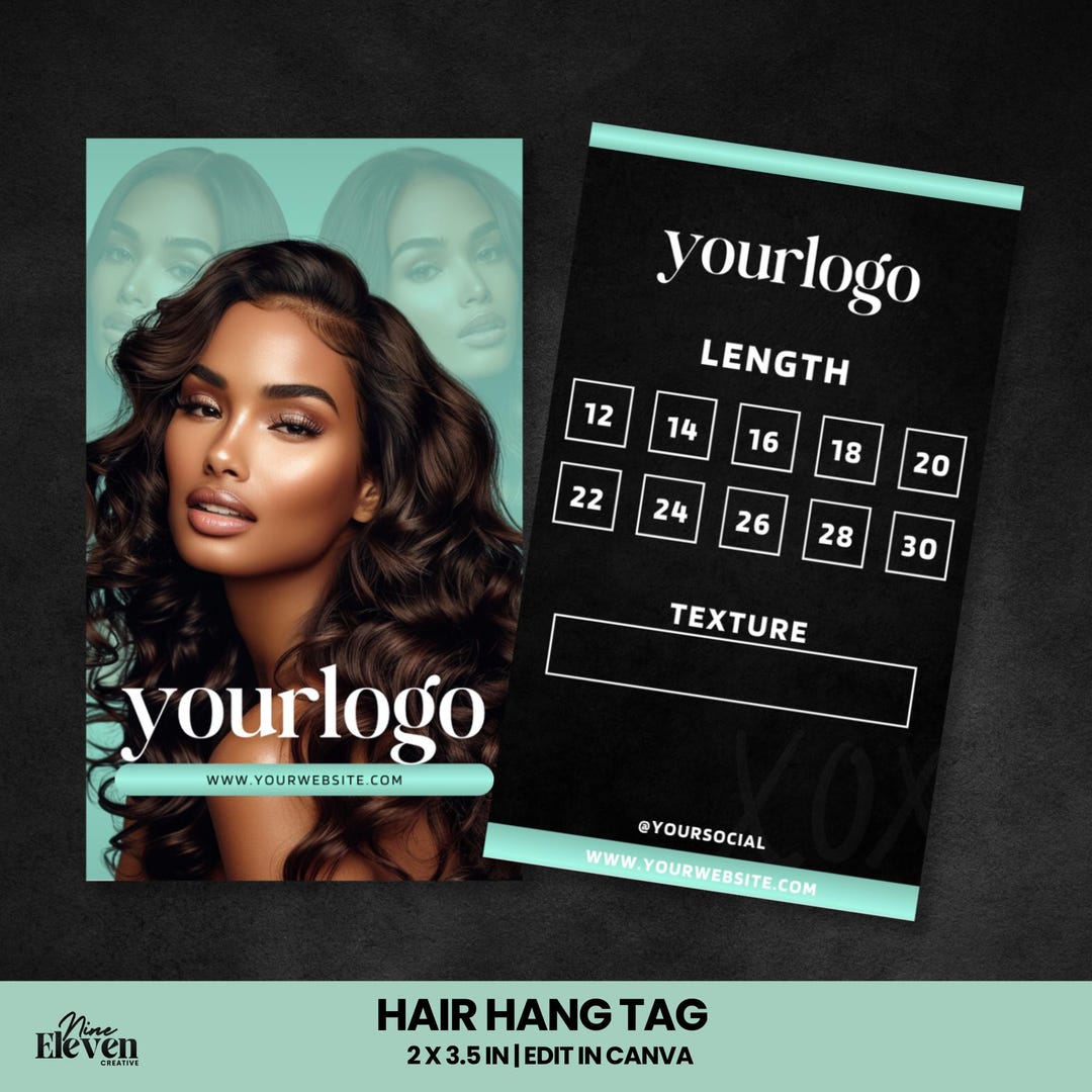 Hair Hang Tag Design, Hair Packaging, Editable Hair Tag, Bundle Tag ...