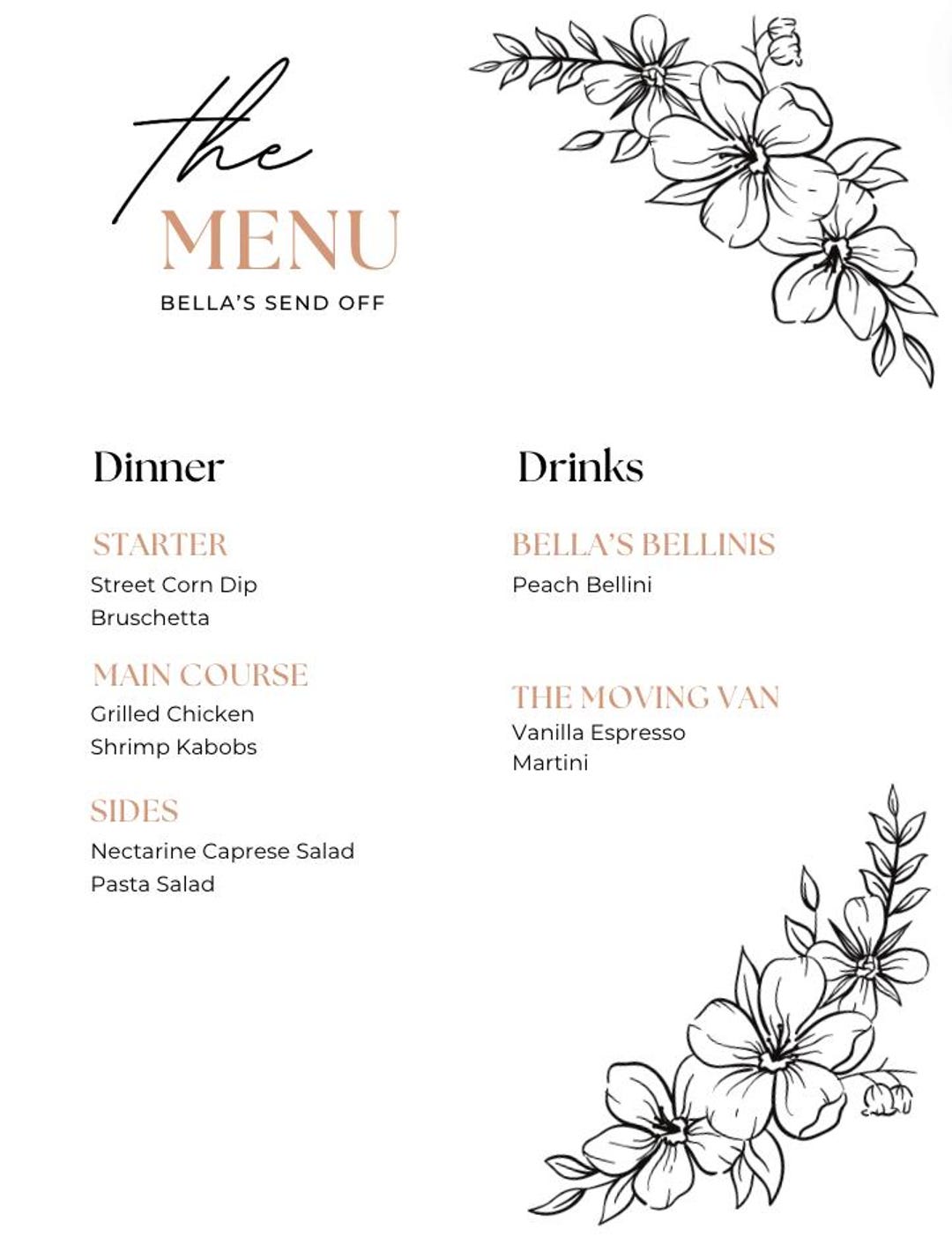 Menu Template - Etsy