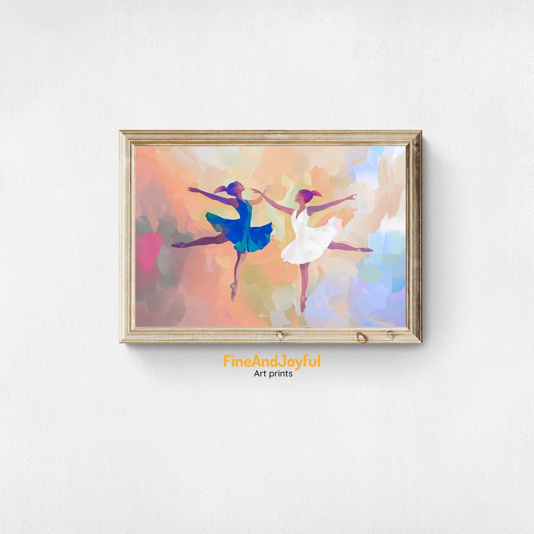 Elegant Ballet Dancers, Abstract Painting, Modern Home Decor, Ballet ...