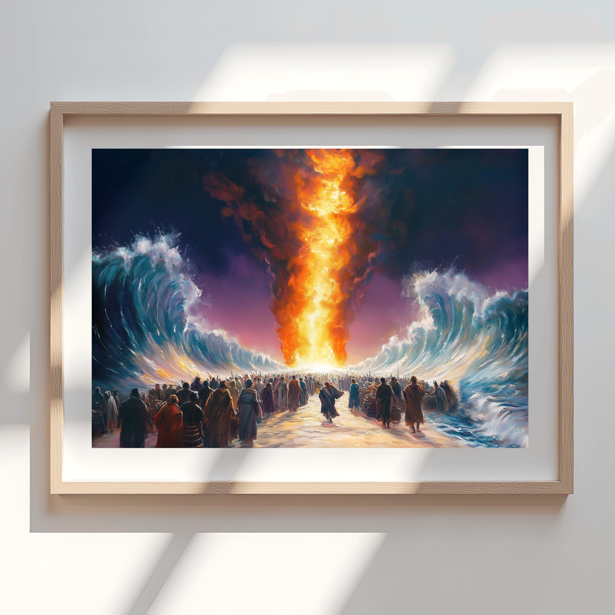 Moses Crossing the Red Sea, Digital Download Jesus Bible Art, Modern ...