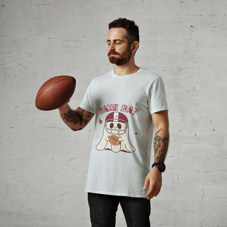 Game Day Ghost Design, Alabama Football Inspired Art, Ghost With Helmet ...