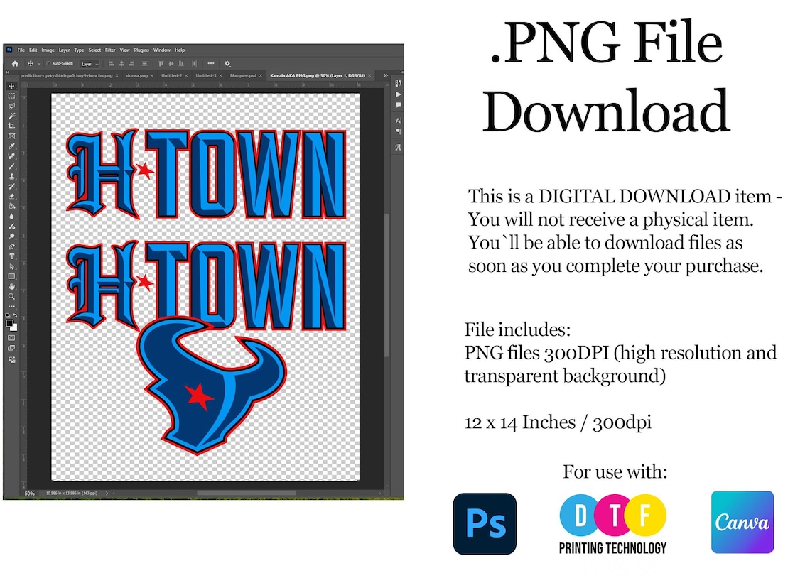 H-town Logo PNG, Houston Texans PNG, H-town Logo DTF, Houston Texans ...