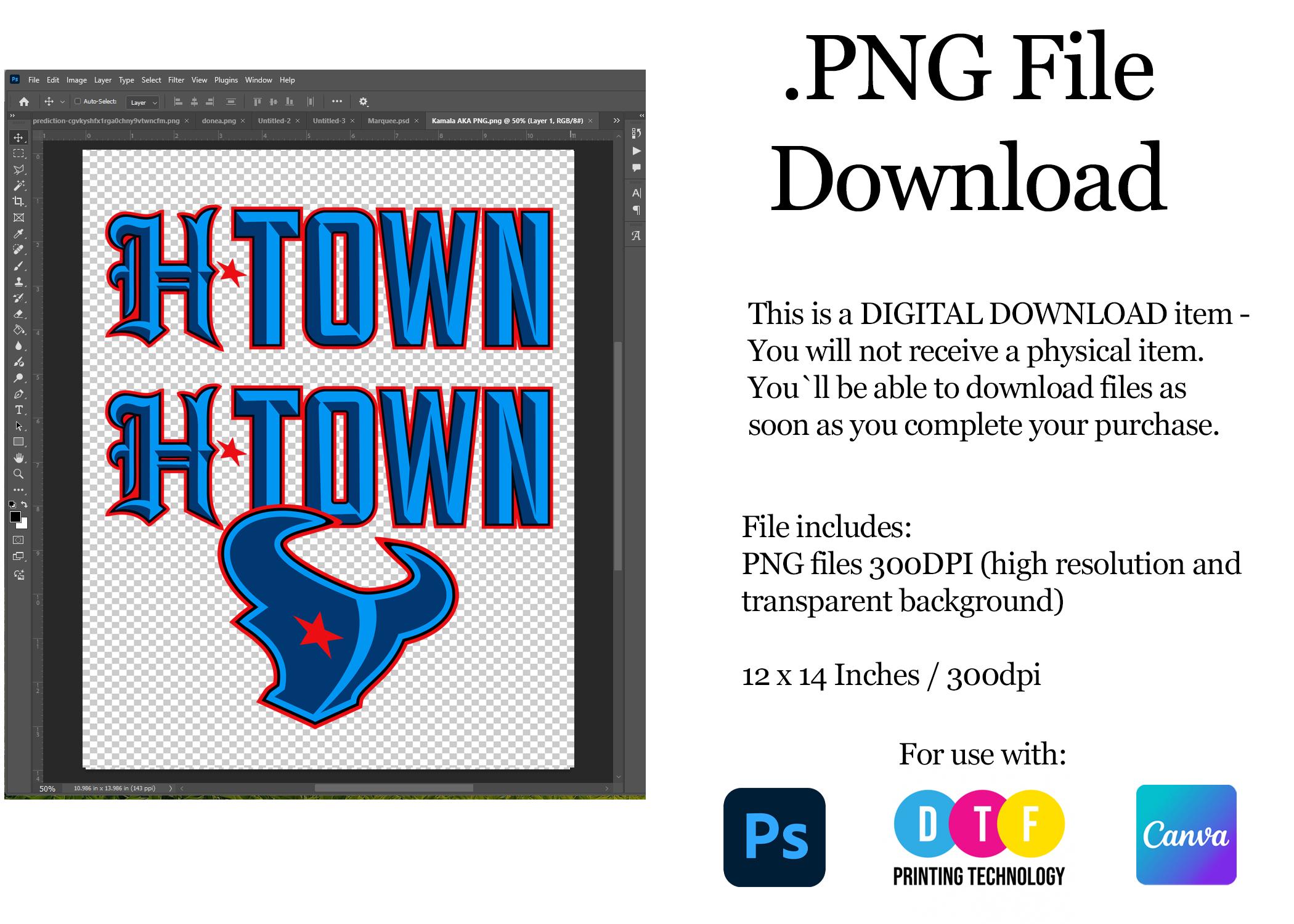 H-town Logo PNG, Houston Texans PNG, H-town Logo DTF, Houston Texans ...