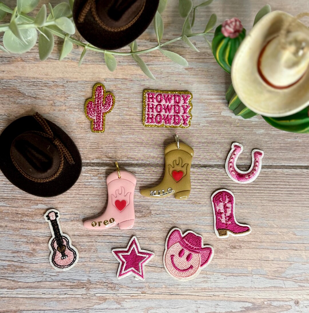 Personalized Cowboy Boot Dog Tag: Polymer Clay Pet ID, Resin Coated - Etsy