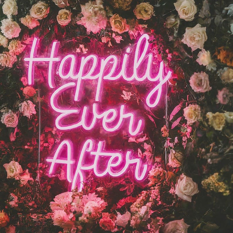 Happily Ever After Neon Wedding Sign, Led Neon Wedding Sign, Engagement ...