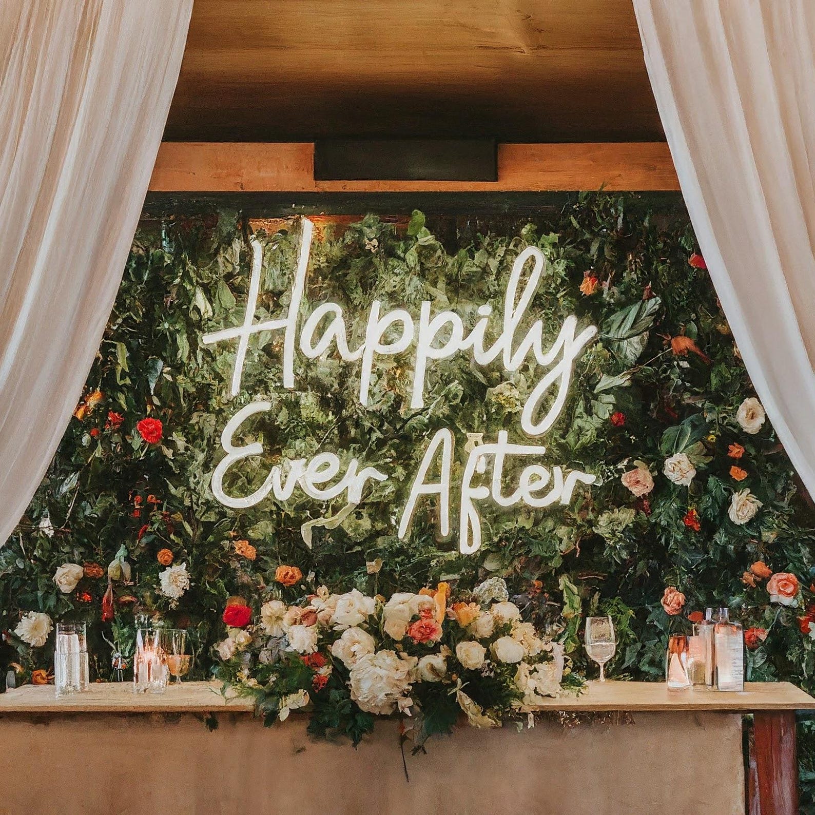 Happily Ever After Neon Wedding Sign, Led Neon Wedding Sign, Engagement ...