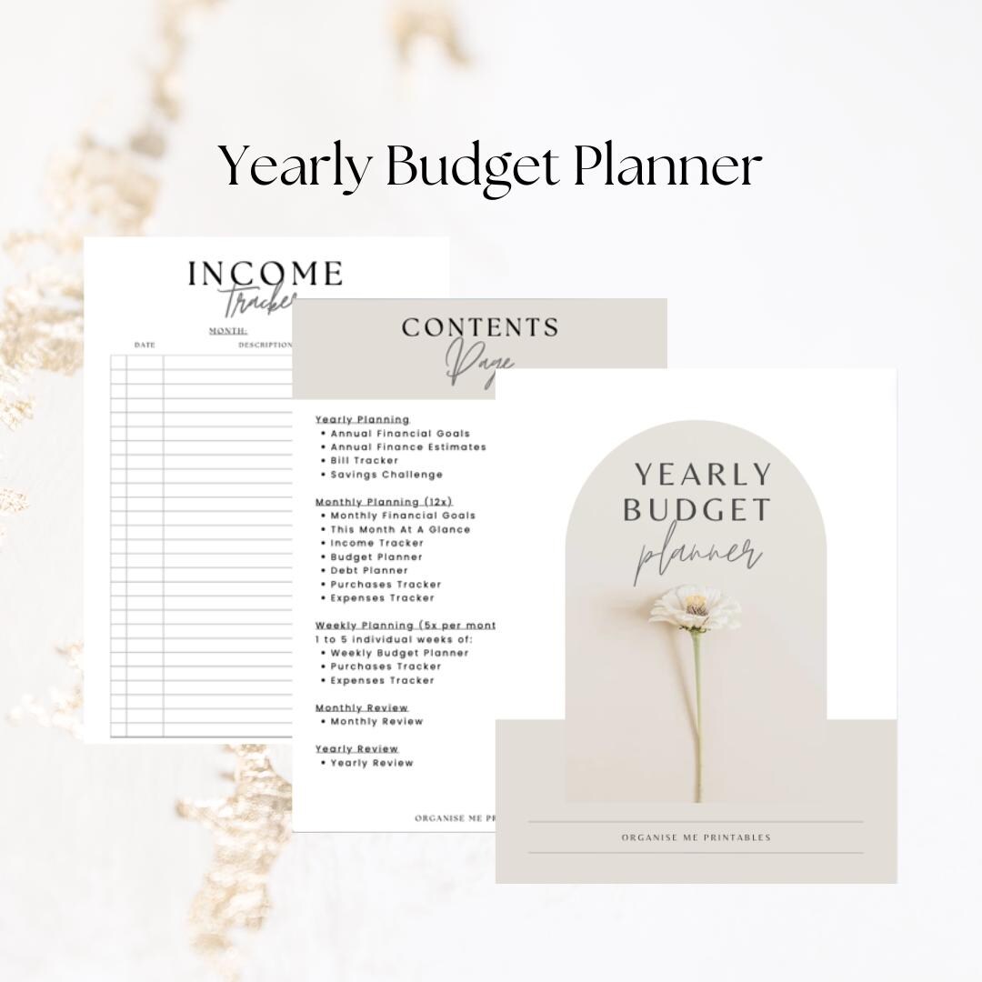 Undated Yearly Budget Planner | Budget Organizer | Finance Planner ...