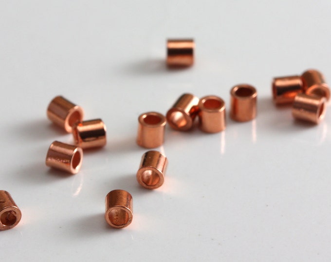 Solid Copper Crimp Beads 2mm Tubes - 100 Pieces - Etsy