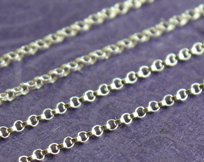 Sterling Silver Chain by the Foot Petite Rolo Chain Select Chain Length ...