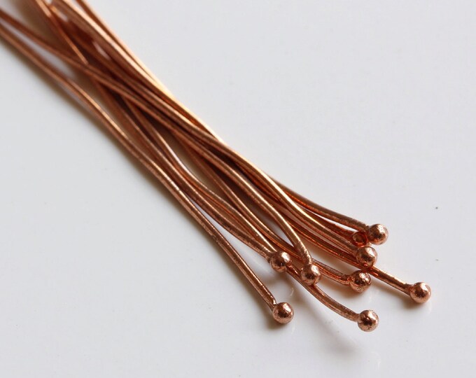 Solid Copper Head Pins 1.5 Inch With Ball 22 Gauge Select - Etsy