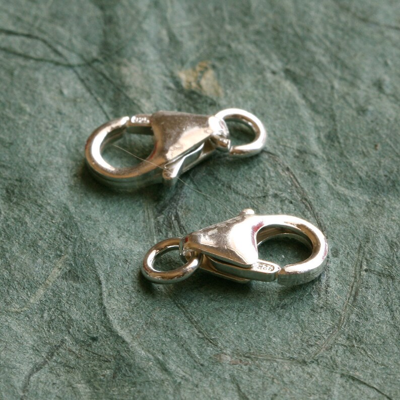 Sterling Silver Clasps 11mm Oval Lobster Clasp With Ring - Etsy
