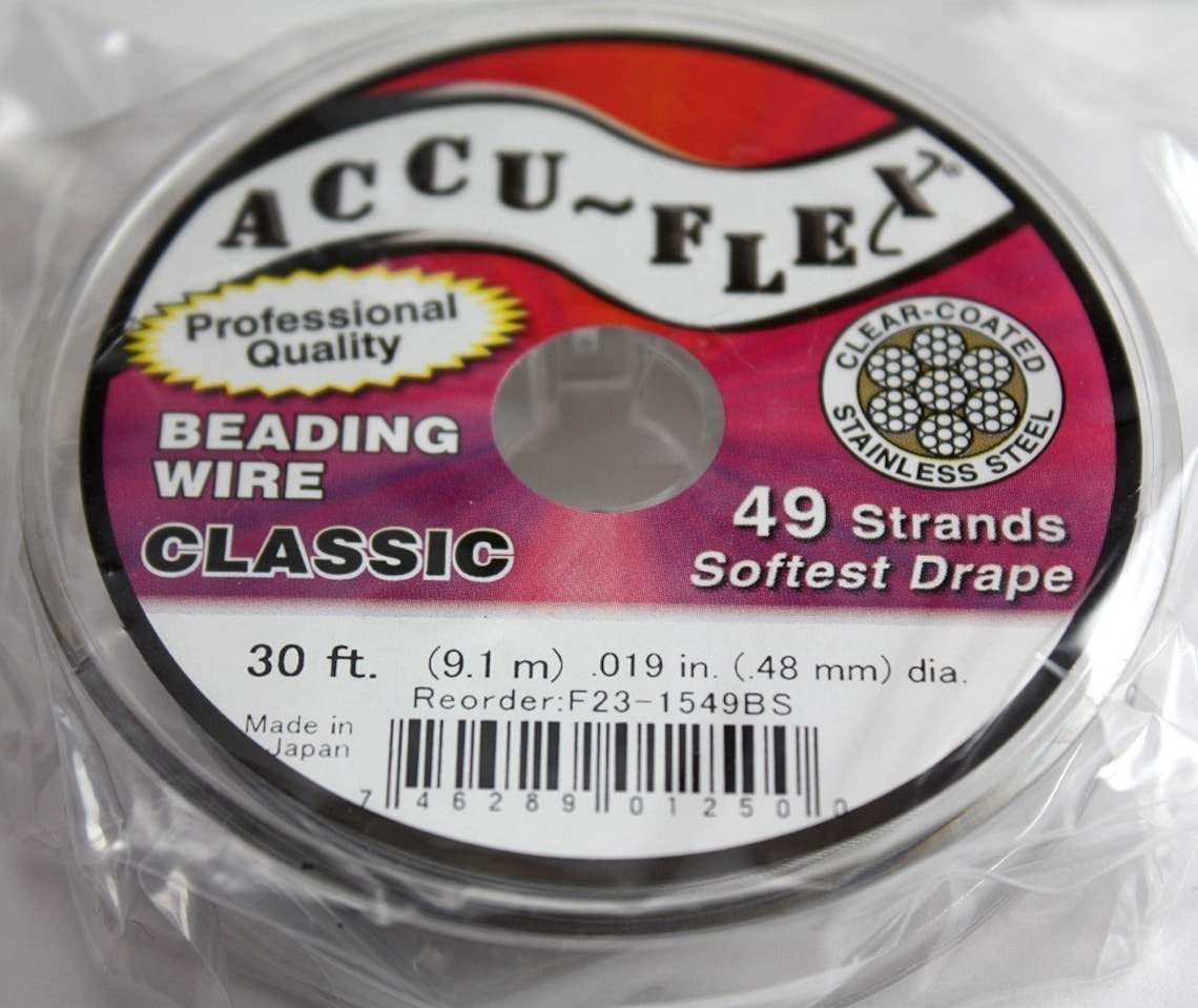 Accu-Flex Beading Wire 49 strand Clear Stainless Steel 019 | Etsy
