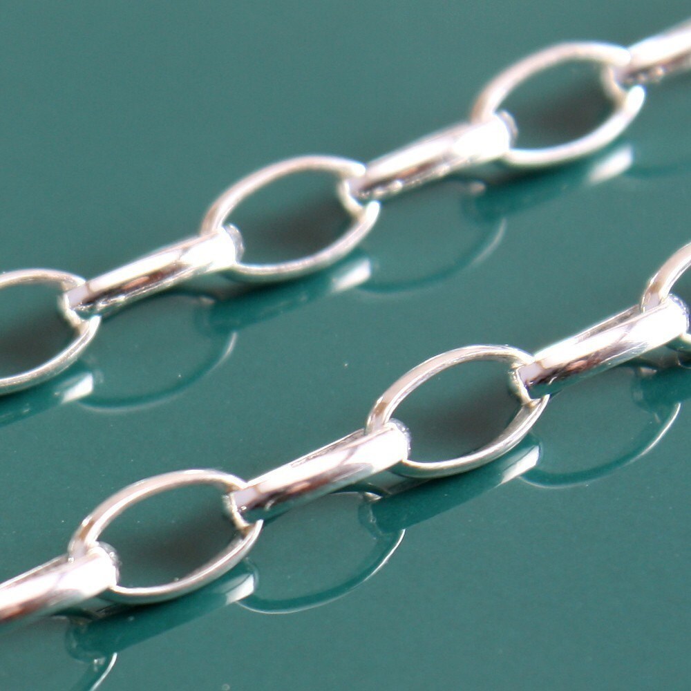 Sterling Silver Chain Bulk Long Oval Rolo 6mm X 3mm Select - Etsy