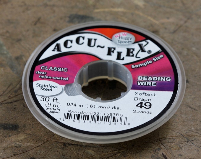 Accu-flex Beading Wire 49 Strand Clear Stainless Steel 019 by the Foot ...