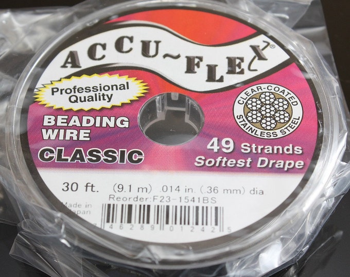 Accu-flex Beading Wire 49 Strand Clear Stainless Steel 014 by the Foot ...