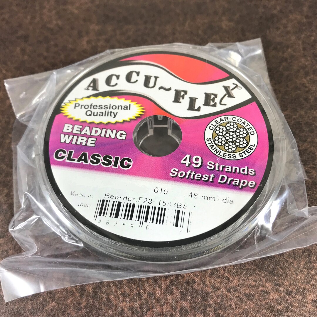 Accu-flex Beading Wire - 49 Strand Clear Stainless Steel 019 - by the ...