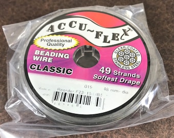 Accu-flex Beading Wire 49 Strand Clear Stainless Steel 014 by the Foot ...